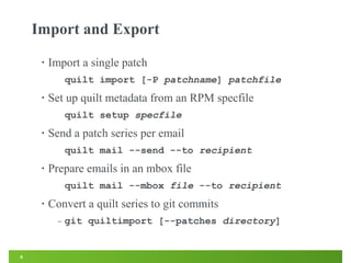 Kernel Recipes 2014 - Introduction to Quilt | PPT