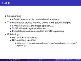 Kernel Recipes 2014 - kGraft: Live Patching of the Linux Kernel | PDF