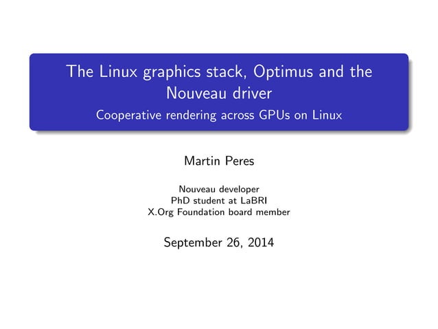 Kernel Recipes 2014 - The Linux graphics stack and Nouveau driver | PPT