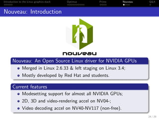Kernel Recipes 2014 - The Linux graphics stack and Nouveau driver | PDF