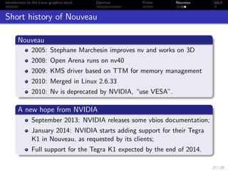 Kernel Recipes 2014 - The Linux graphics stack and Nouveau driver | PDF