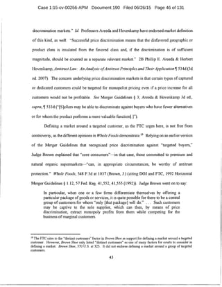 Memorandum Opinion Sysco US Foods Merger / Acquisition | PDF