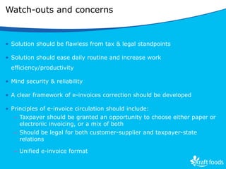 Electronic invoice: Kraft Russia experience | PPT