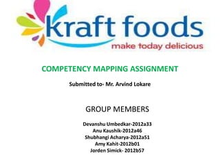 Krafts food competency assignment_1 | PPT
