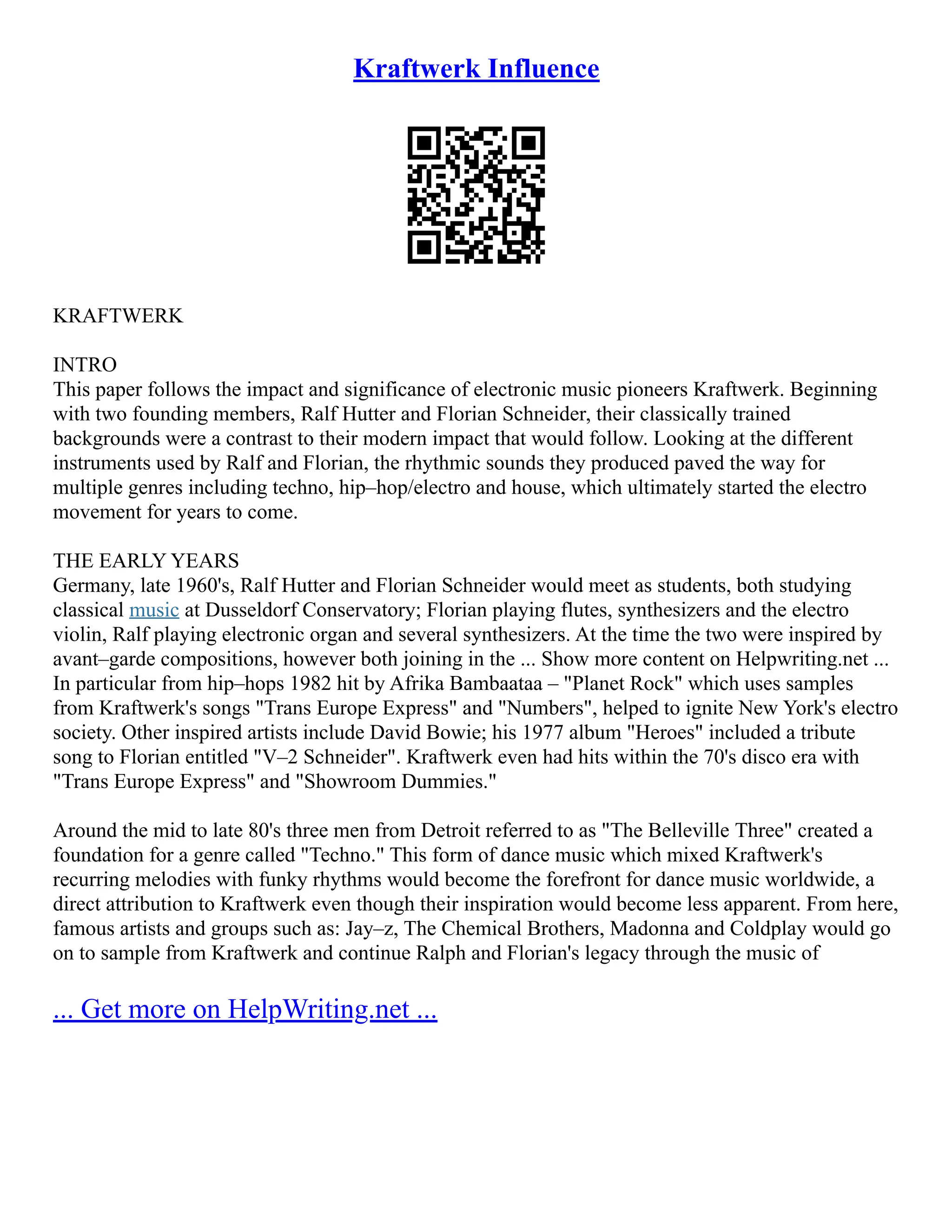 Kraftwerk Influence | PDF