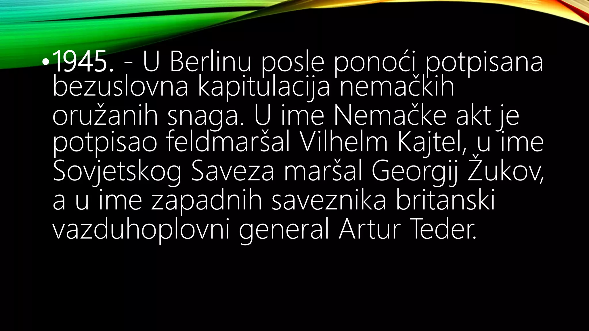 Kraj drugog svetskog rata | PPTX