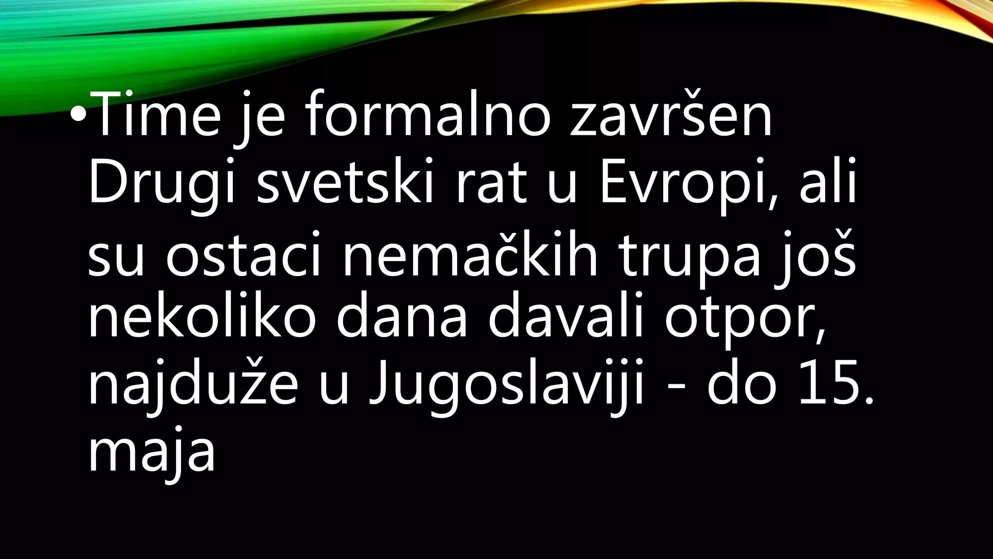 Kraj drugog svetskog rata | PPTX