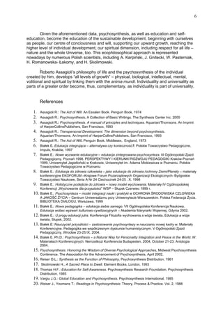 The Vision of Wholeness from the Viewpoint of Psychosynthesis | DOC