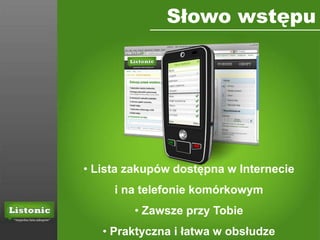 Prezentacja startupu Listonic - KSES, KrakSpot#5 | PPTX