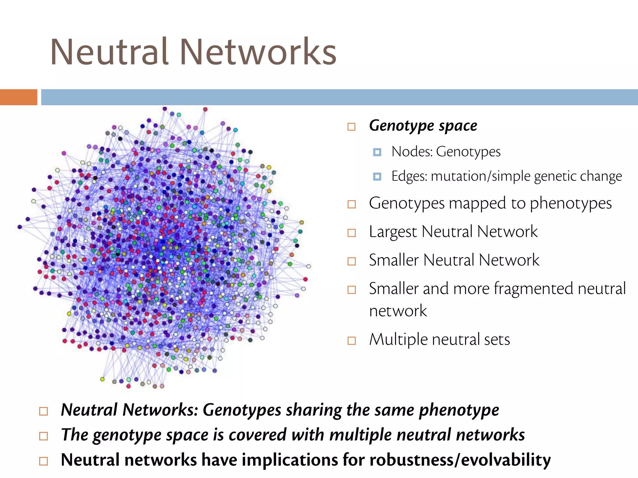 Revisiting robustness and evolvability: evolution on weighted genotype networks | PPT