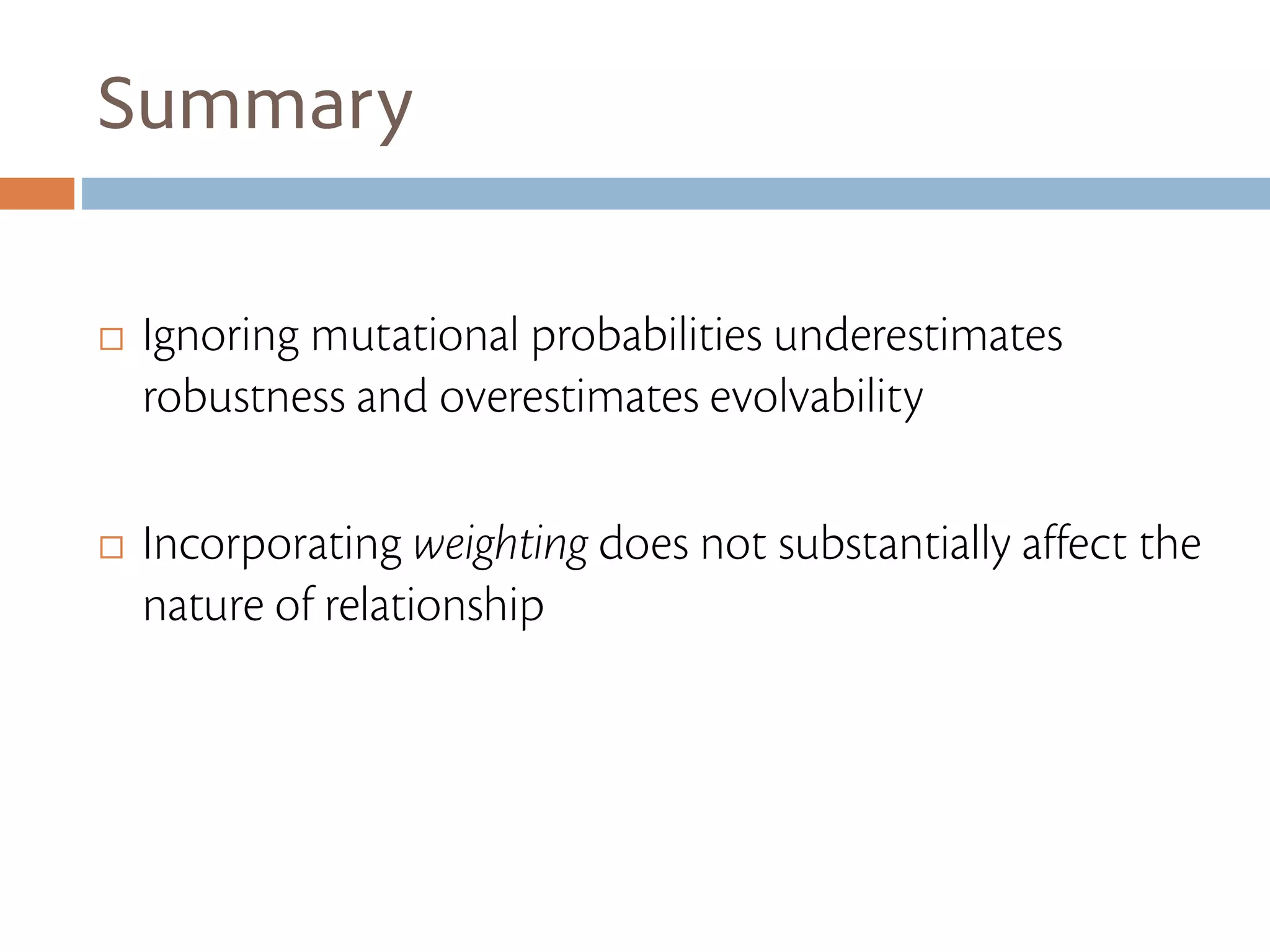 Revisiting robustness and evolvability: evolution on weighted genotype networks | PPT