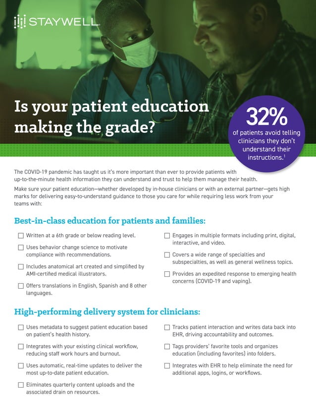 Patient education checklist | PDF