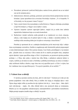 Kršćansko ostvarenje žene: majčinstvo i djevičanstvo | PDF