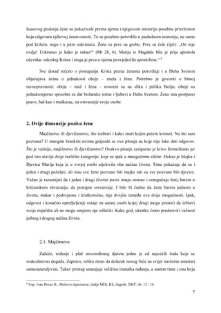 Kršćansko ostvarenje žene: majčinstvo i djevičanstvo | PDF