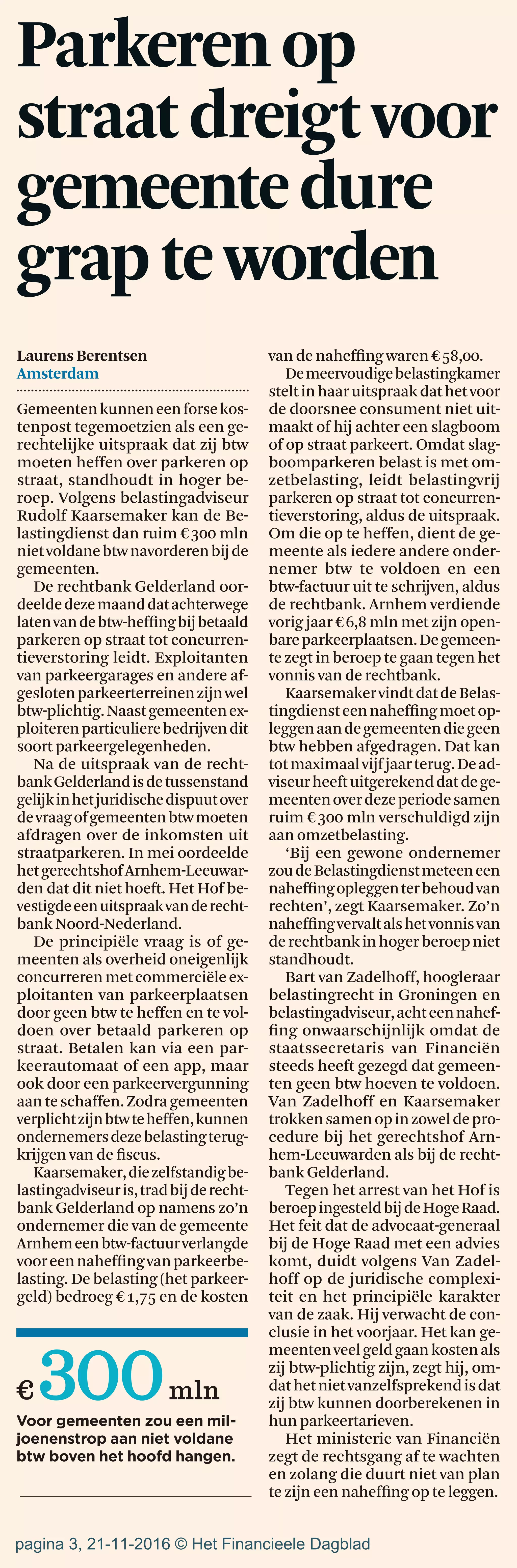 Parkeren op straat dreigt voor gemeente dure grap te worden | PDF