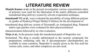 Preparation and Evaluation of Metformin Transdermal Patches | PPTX