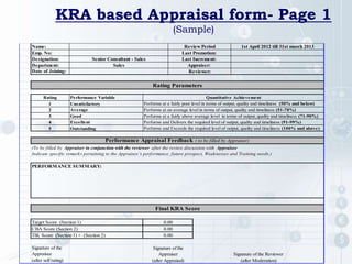 KRA Presentation Appraisal system for HR.ppt