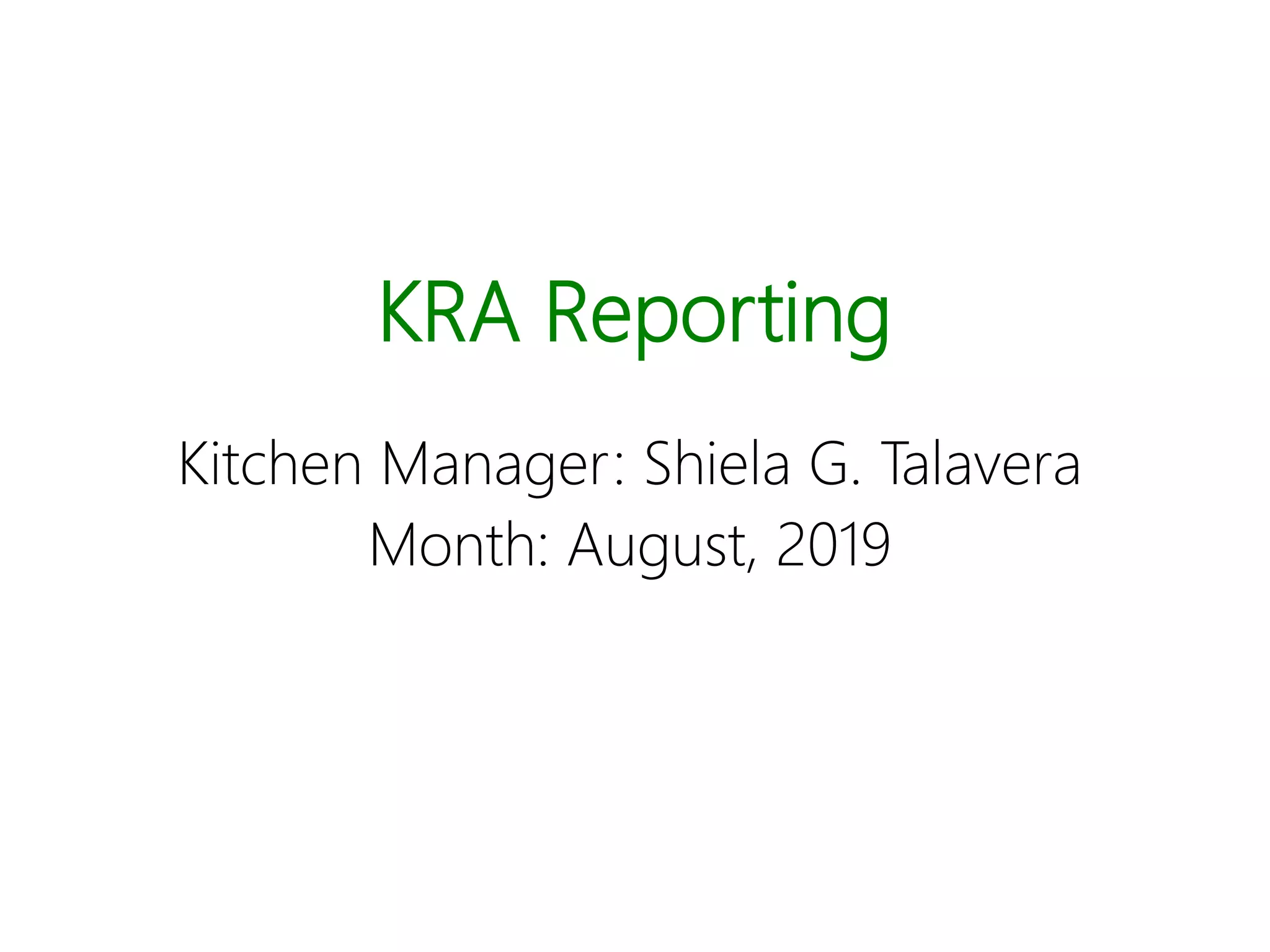 Kra reporting august | PPT