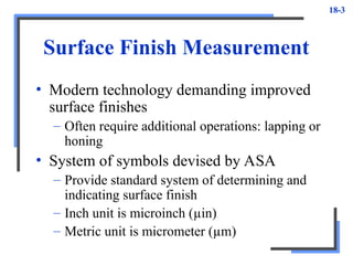Section 18 Notes of Surface Finish and Measurement | PPT
