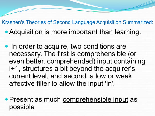 Krashen's Five Main Hypotheses | PPTX