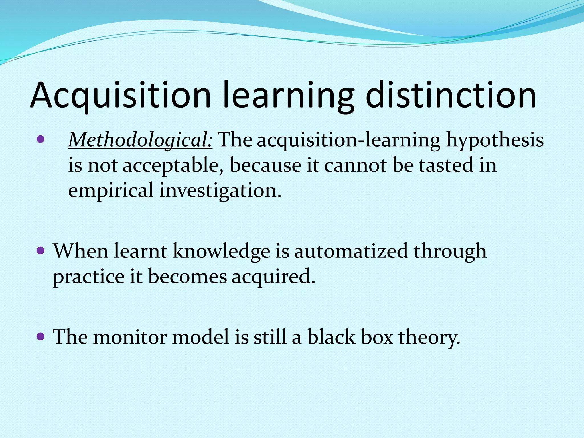 Krashen monitor model | PPTX