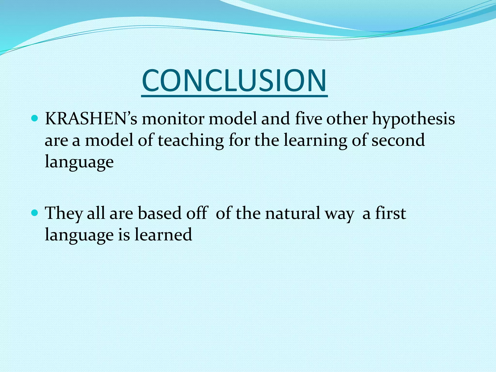 Krashen monitor model | PPTX