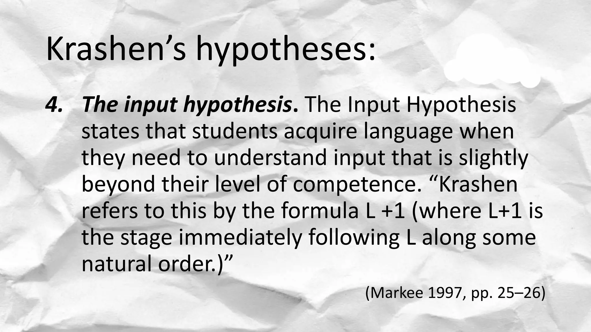 Krashen's 6 hyphotesis | PPTX