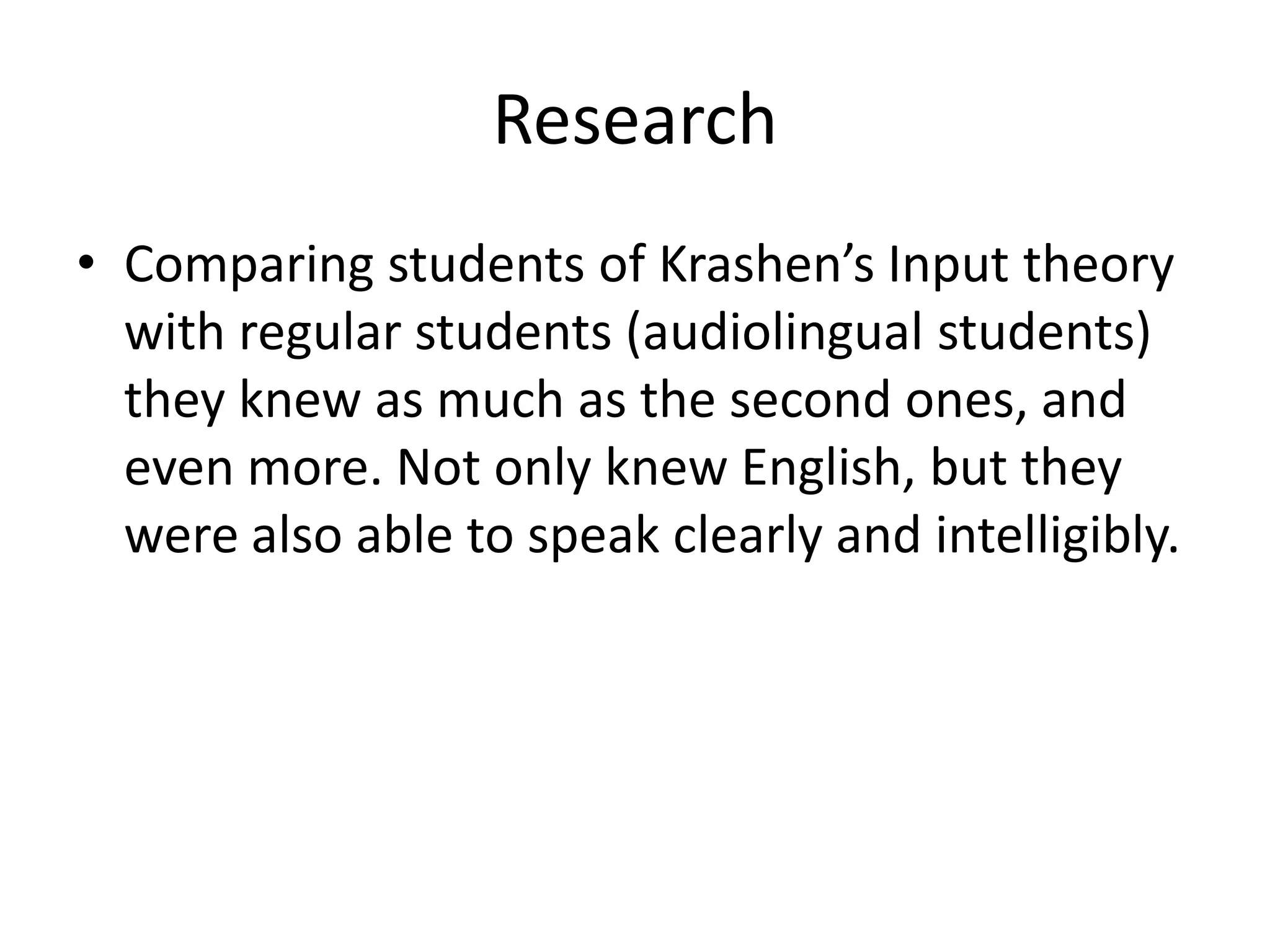 Krashen’s input hypotheses presentation | PPTX