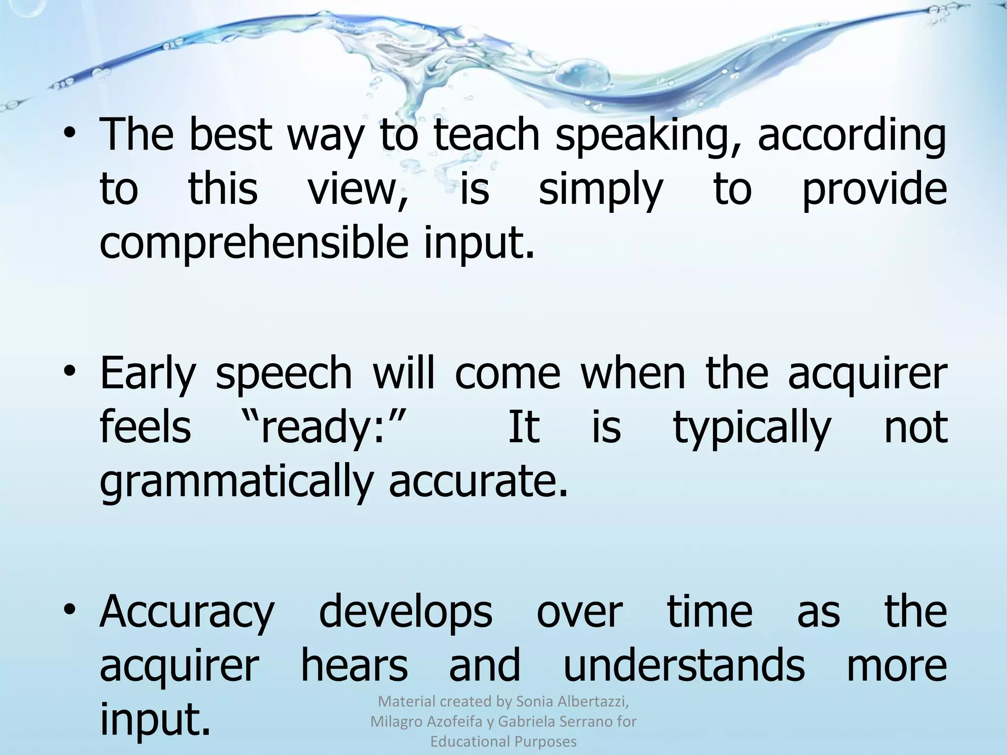 Krashen's theory on Second Language Acquisition | PPT