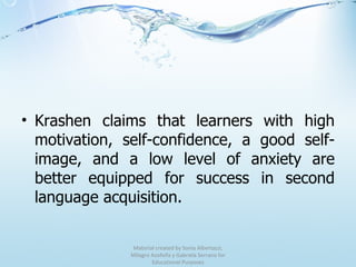 Krashen's theory on Second Language Acquisition | PPT