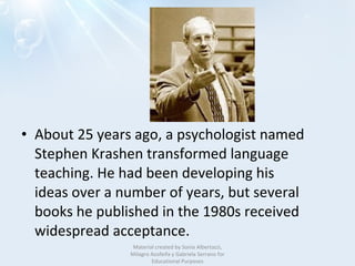 Krashen's theory on Second Language Acquisition | PPT