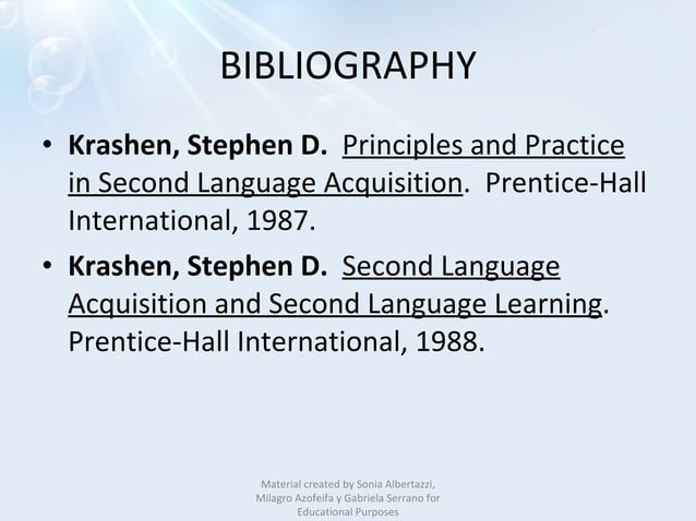 Krashen's theory on Second Language Acquisition | PPT | Education