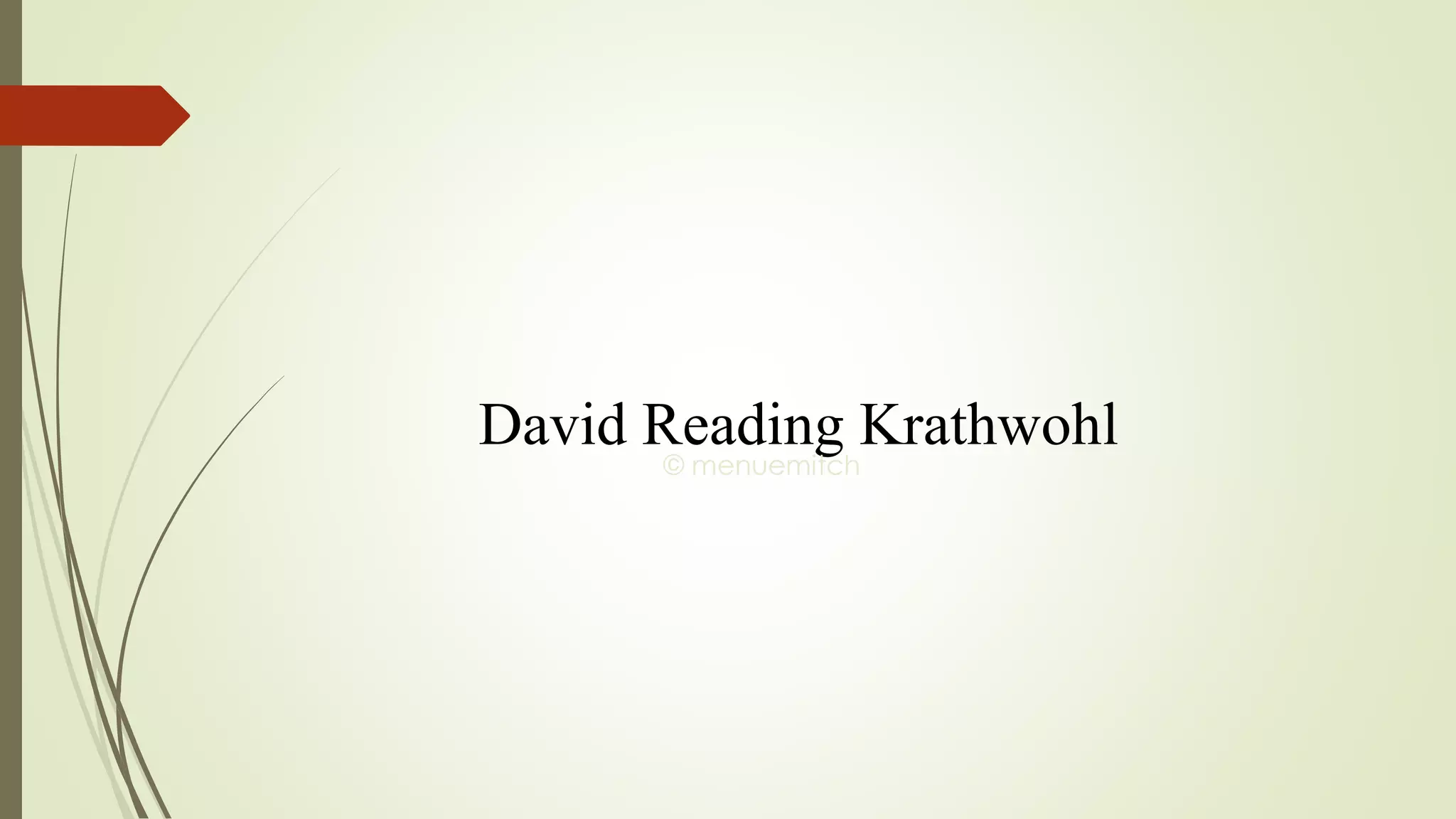 Krathwohl's Taxonomy of Affective Domain | PPTX