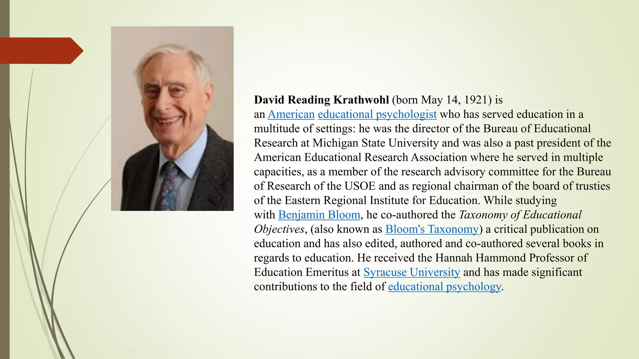 Krathwohl's Taxonomy of Affective Domain | PPTX
