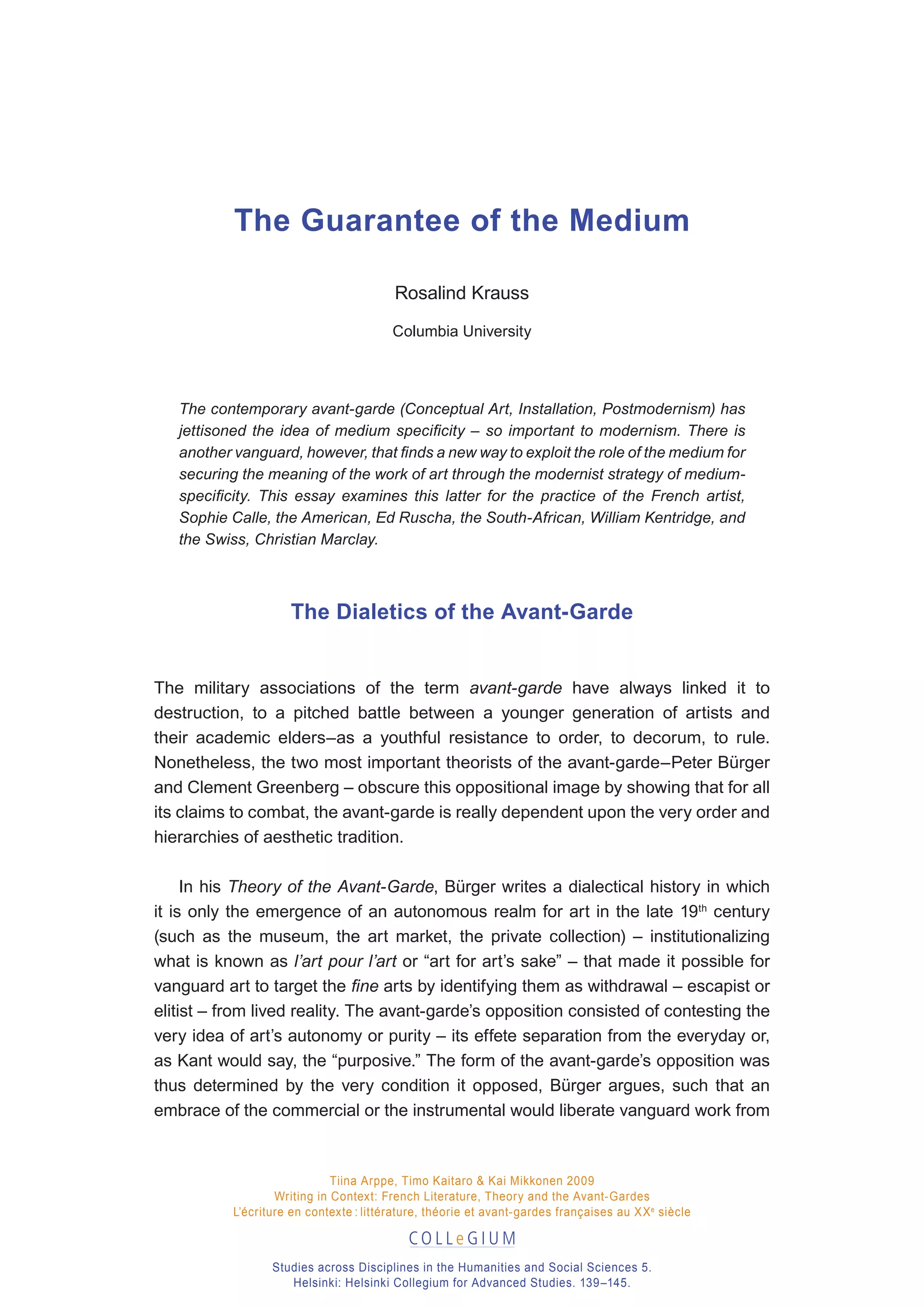 Krauss guarantee of the medium 2009 | PDF