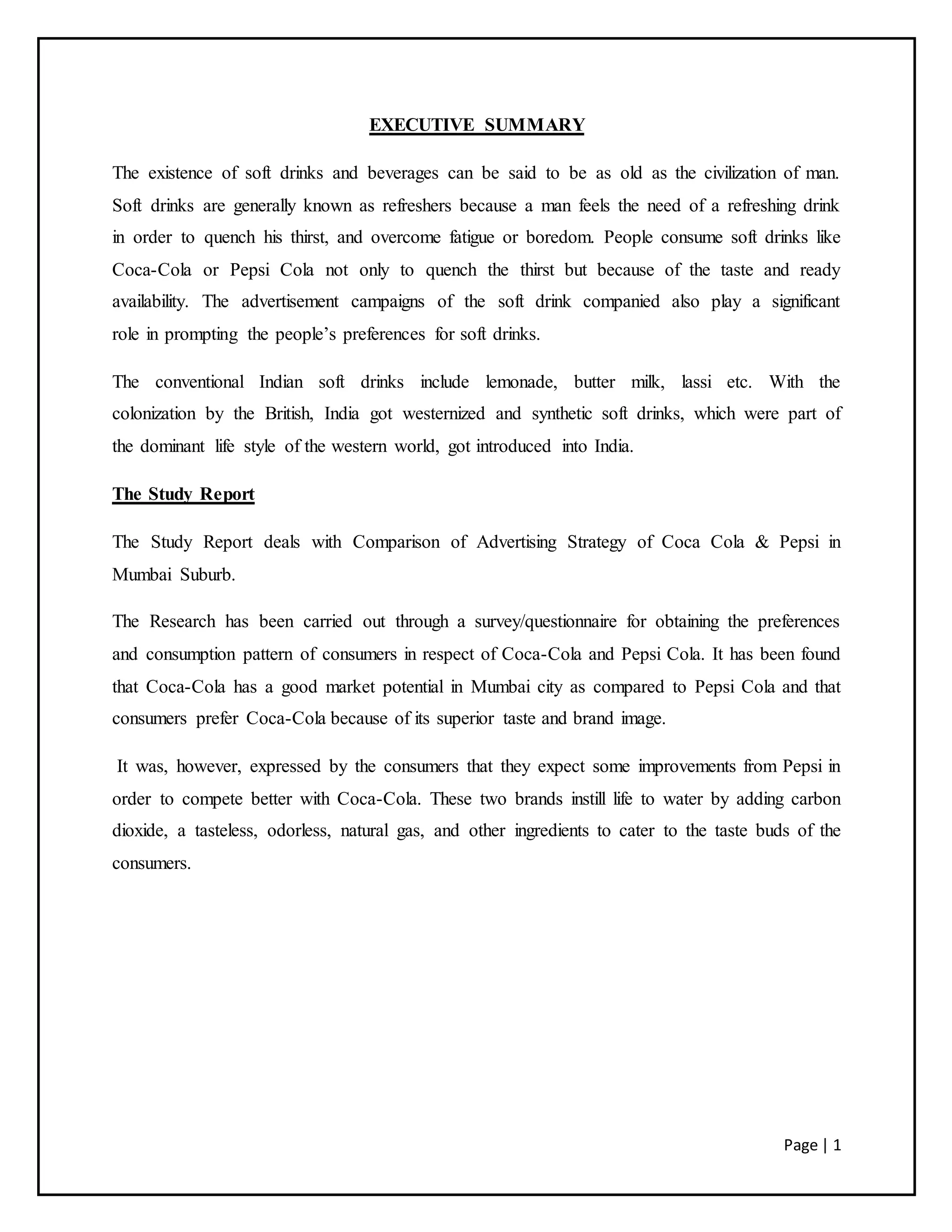Pepsi Co & Coca cola | DOCX