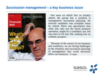 Career & Succession Management @ SASOL | PDF