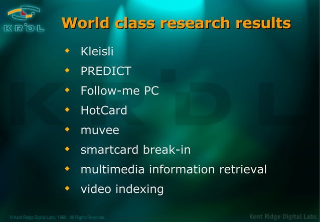 KRDL April 2001 | PPT