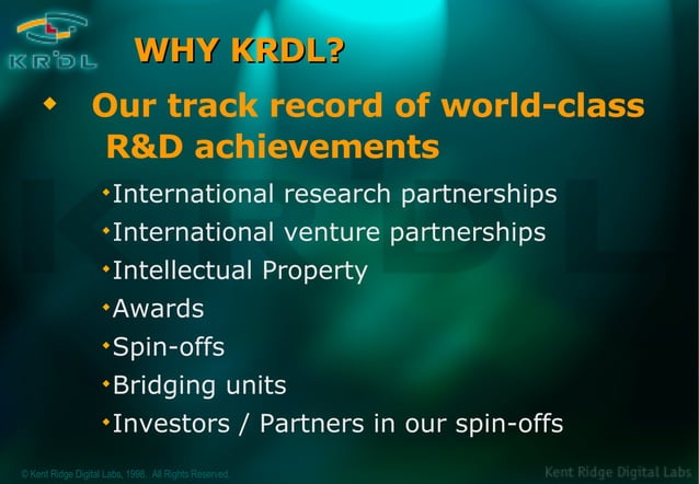 KRDL April 2001 | PPT