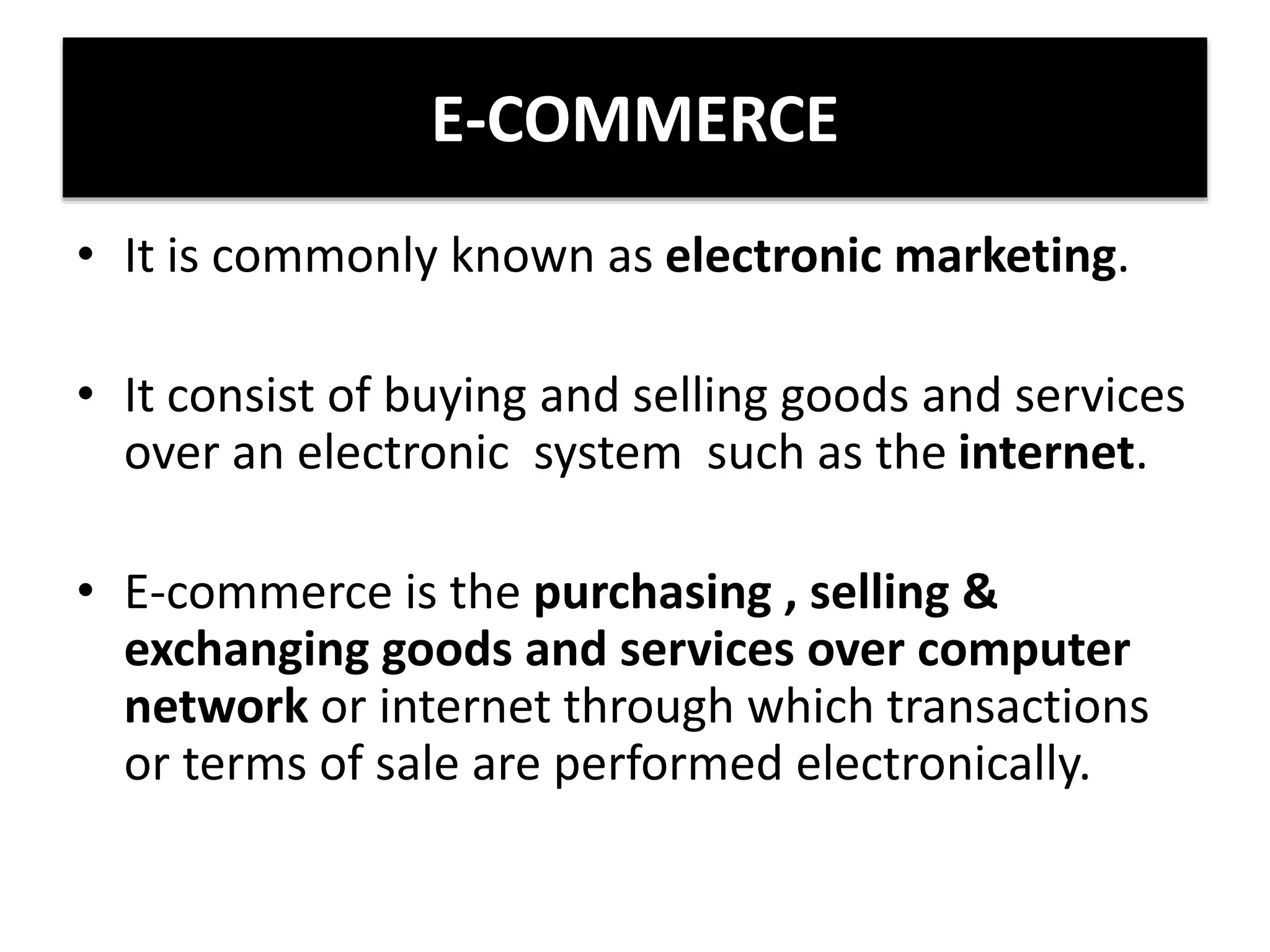 E-commerce and online retailing | PPTX