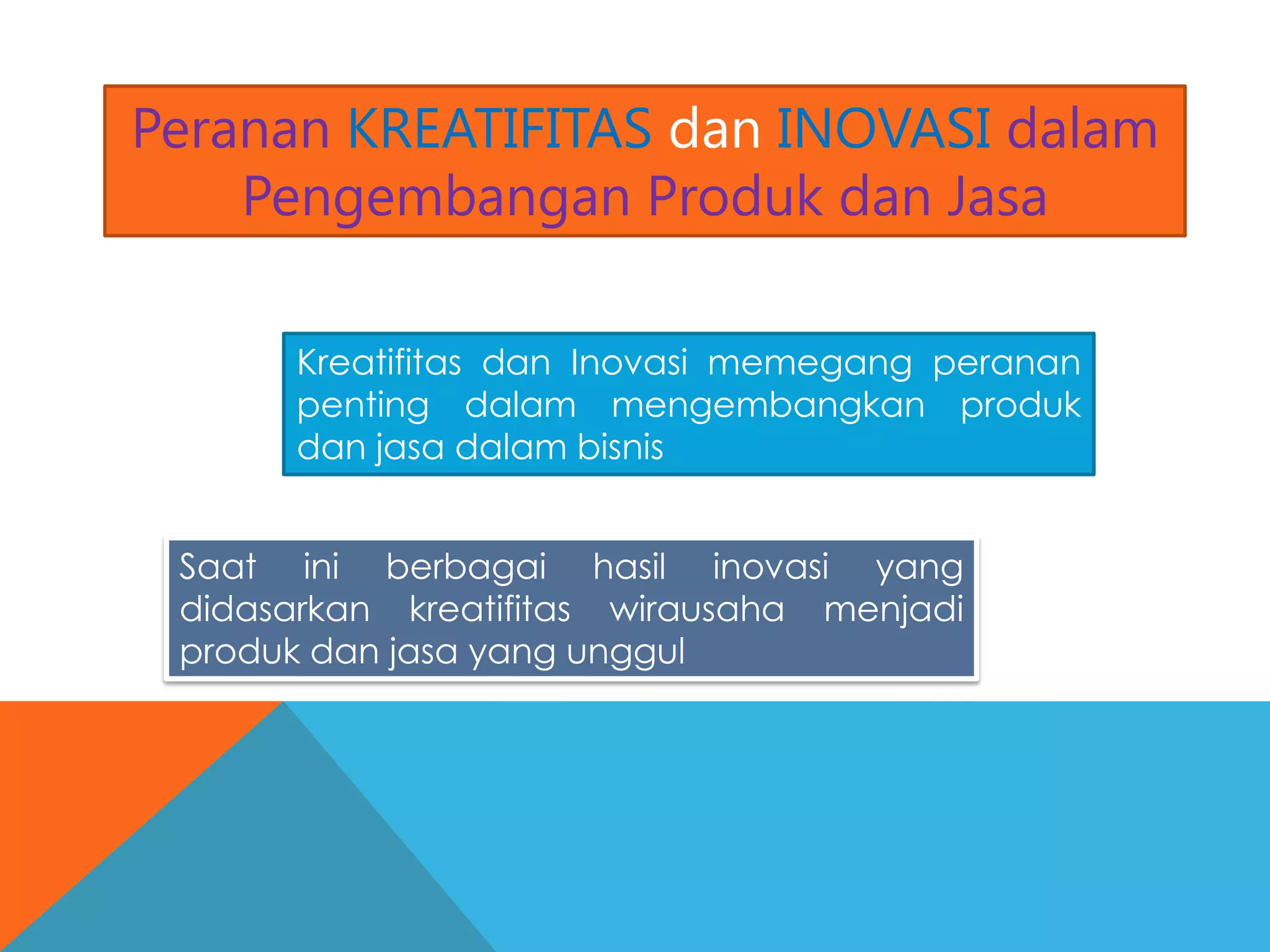 Kreatifitas dan inovasi | PPTX