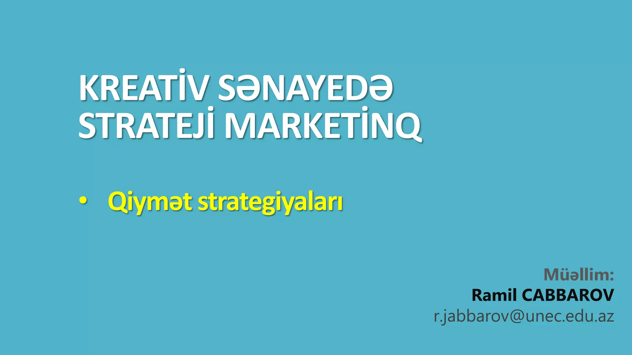 Qiymət və qiymət strategiyaları | PPT