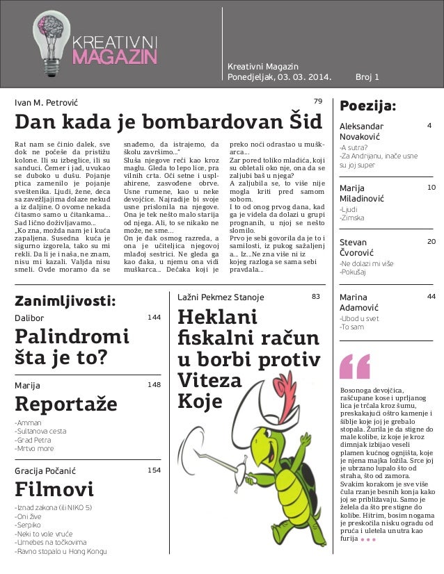 Kreativni magazin prvi broj magazina
