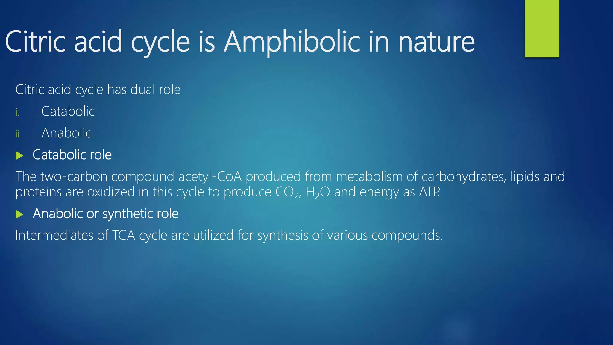 Krebs cycle- significance,steps,energetics,inhibitors,amphibolic | PPTX