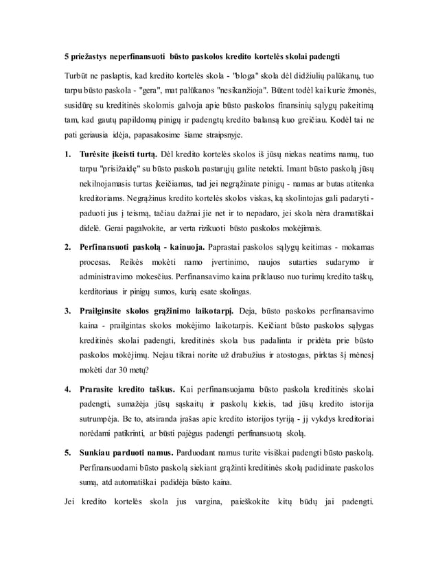 Kreditine ir busto paskola | PDF