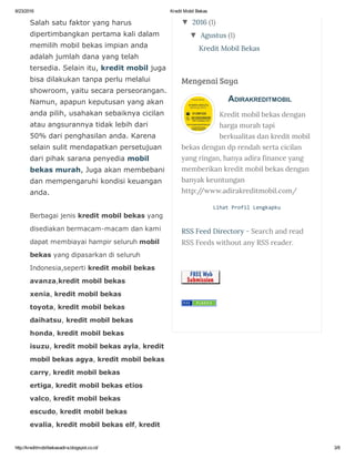 Kredit mobil bekas | PDF