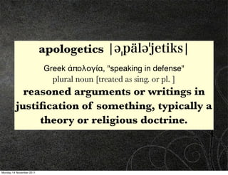 Kreeft 1: Apologetics | PDF