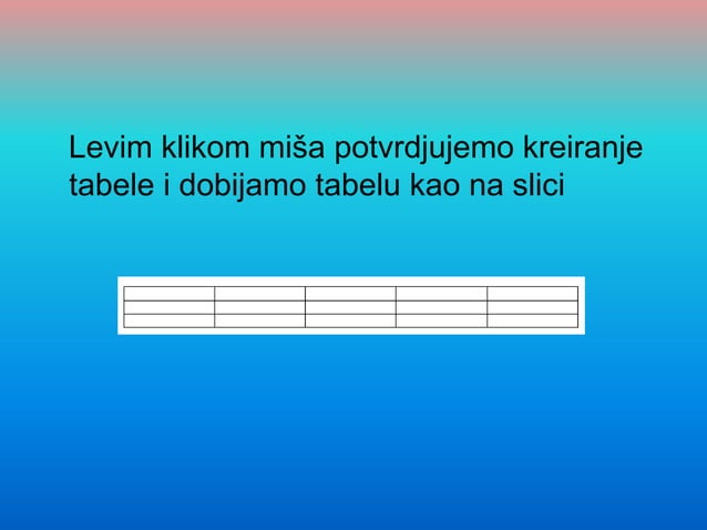 Kreiranje tabela | PPT