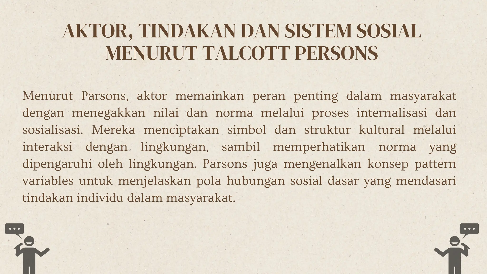 Teori Fungsionalisme Kulturalisasi Talcott Parsons (Dosen Pengampu : Khoirin Nisai Shalihati ) | PDF