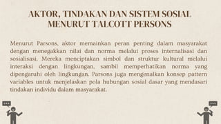Teori Fungsionalisme Kulturalisasi Talcott Parsons (Dosen Pengampu ...
